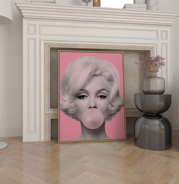 Cuadro de Marylin Monroe Rosa, Mascando Chicle Pop art – Cuadros Deco