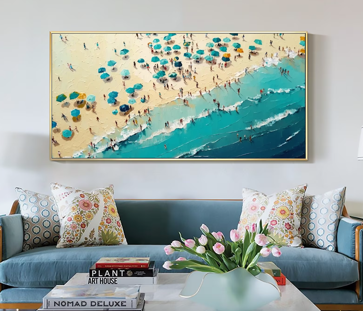 Cuadro Pintado a Mano textura , Playa y Arena – Cuadros Deco