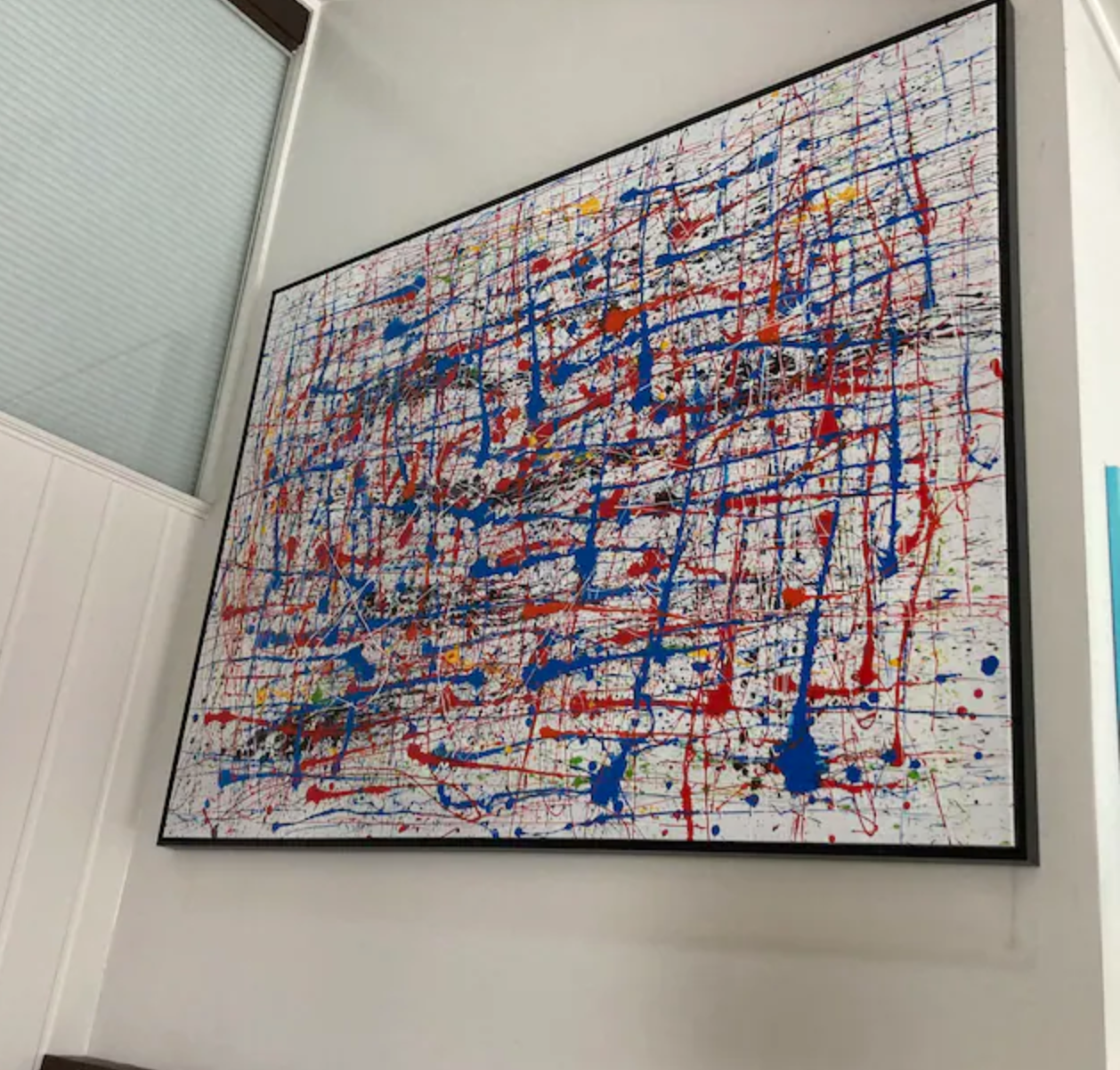 Cuadro Pintado a Mano Oleo , estilo Pollock – Cuadros Deco