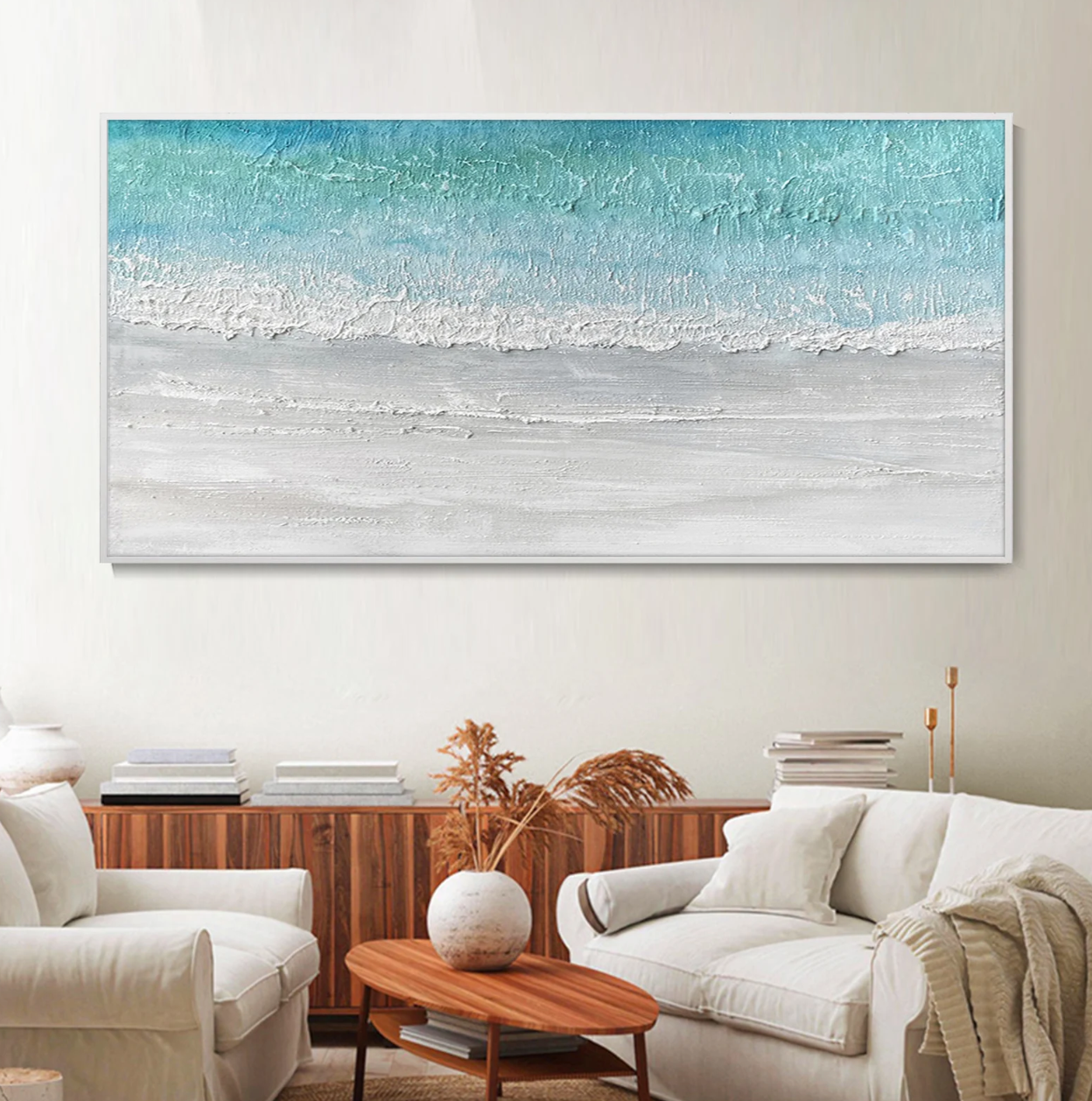 Cuadro Pintado a Mano textura , orilla de playa – Cuadros Deco