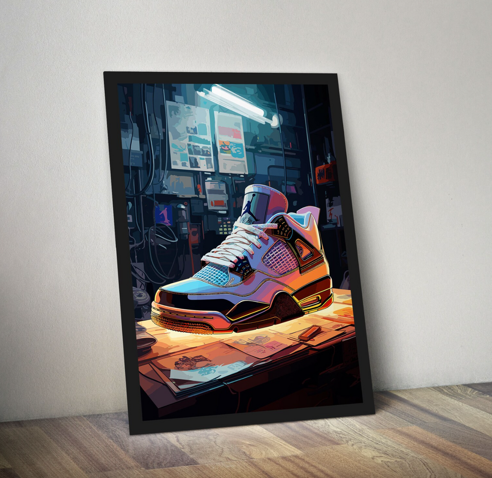 Cuadro de zapatillas Street Art y cultura pop, Nike air Jordan 4 ...