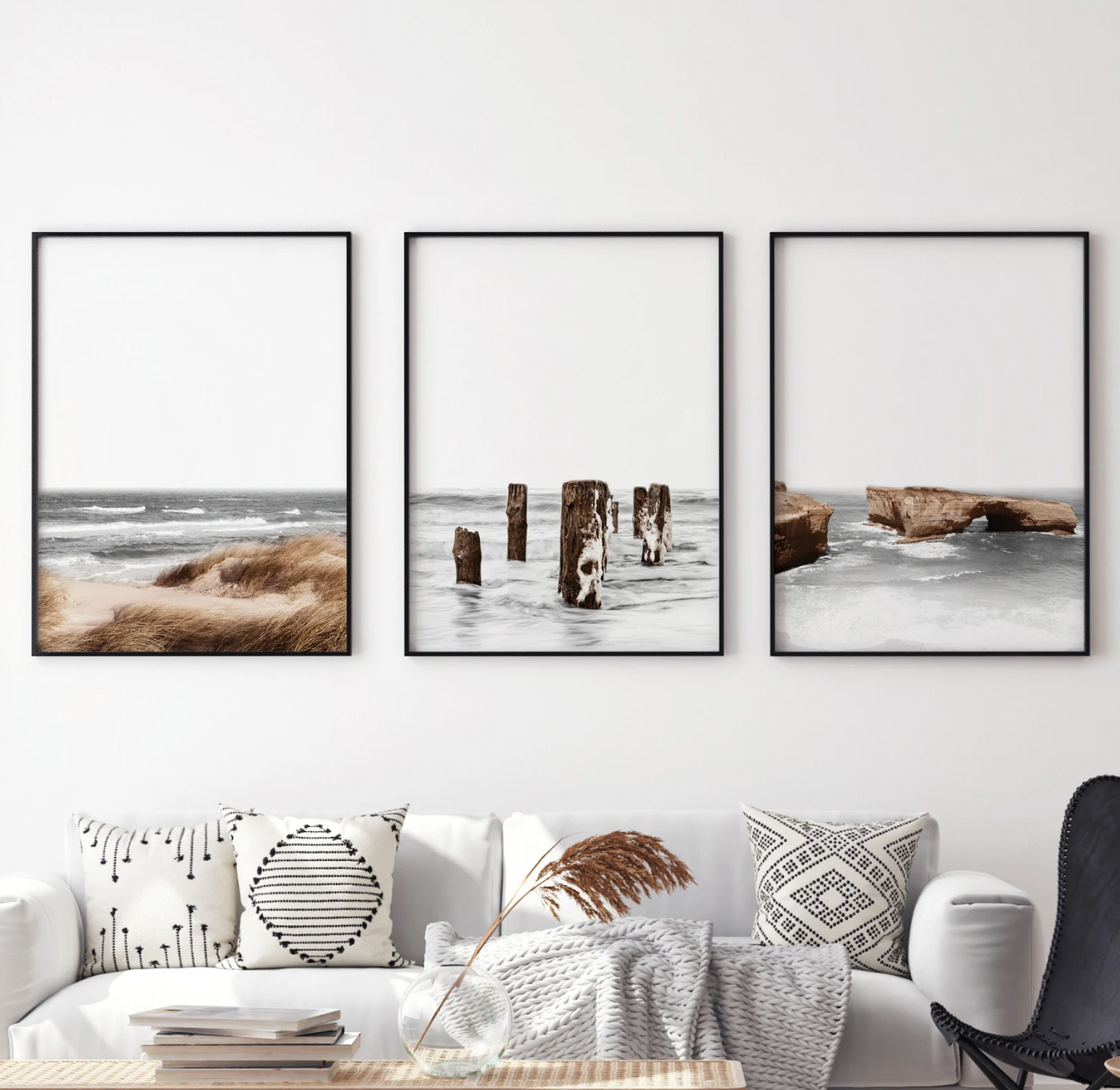 Set 3 Cuadros Fotografia , playa , océano . – Cuadros Deco