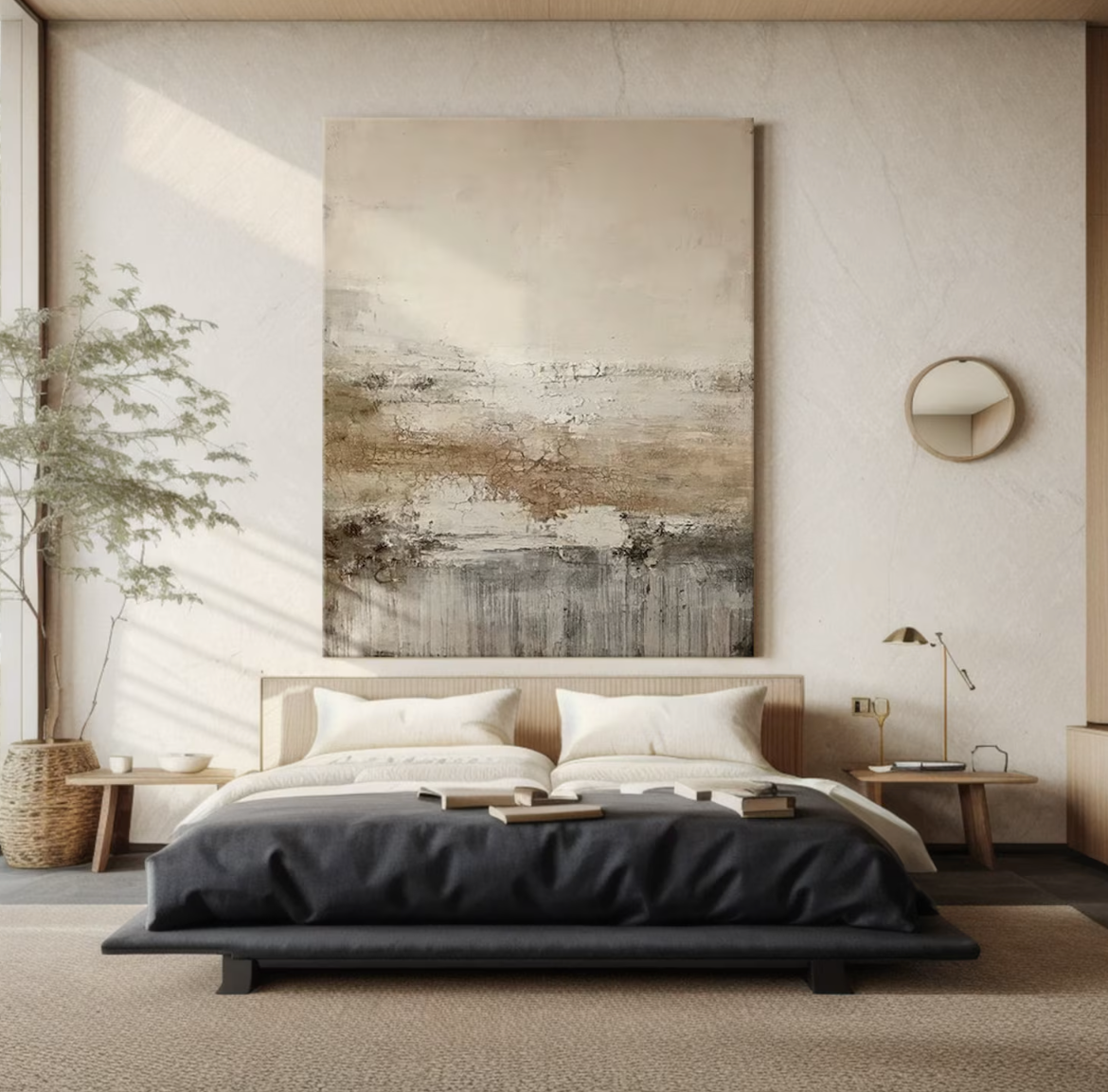 Cuadro Pintado a Mano Texturizado , Abstracto beige a blancos – Cuadros ...