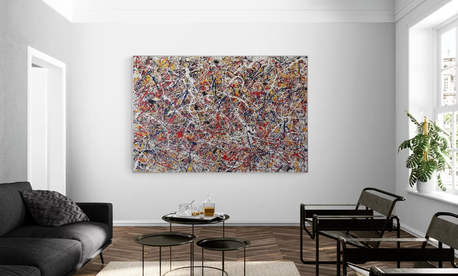 Cuadro Pintado a Mano texturizada , estilo Pollock – Cuadros Deco