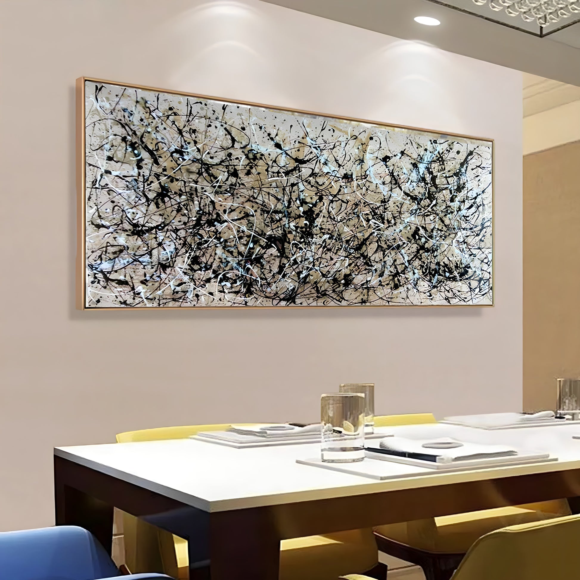 Cuadro Pintado a Mano Acrilico , estilo Pollock – Cuadros Deco