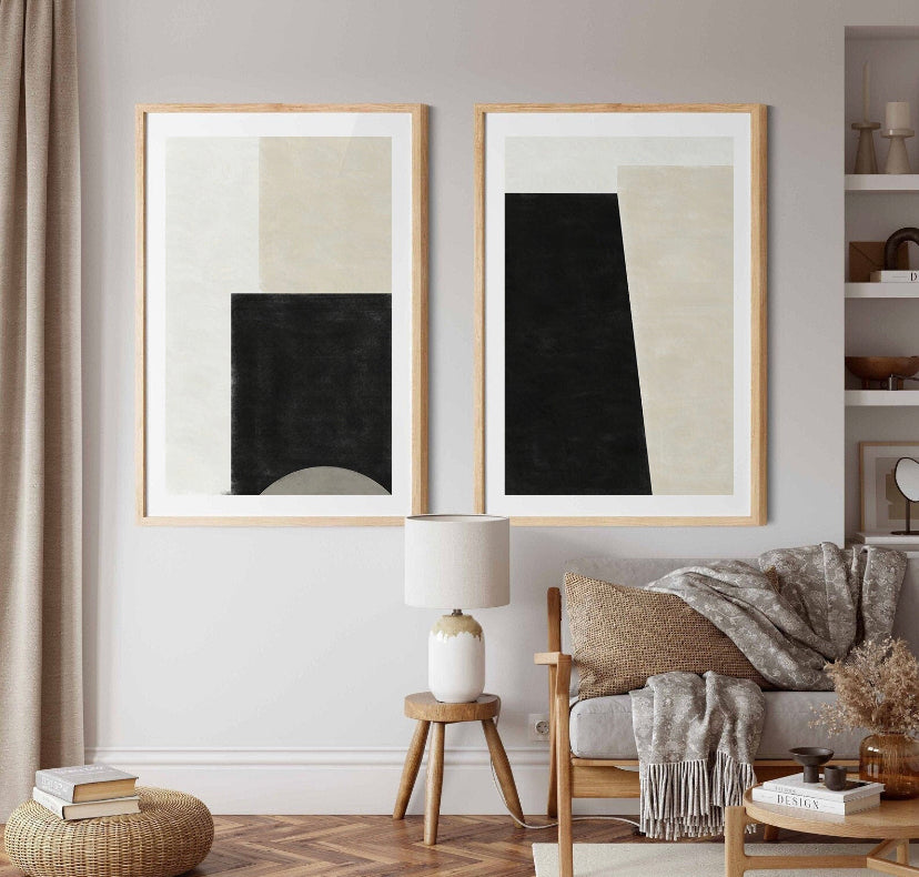 Set 2 Cuadros abstractos geométricos – Cuadros Deco
