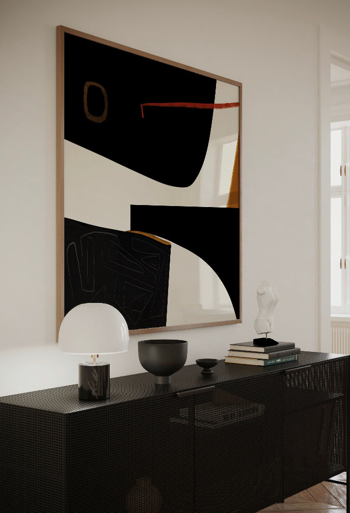 Cuadro abstracto blanco y negro – Cuadros Deco